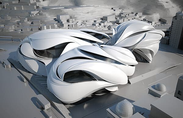 3D sound-waves concept in Taipei Performing Arts Center by B+U, LLP ...